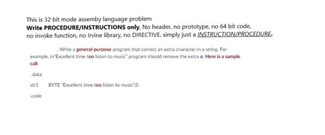 Solved This Is 32 Bit Mode Assemby Language Problem Write