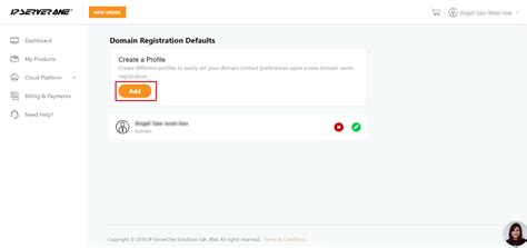 How To Set Domain Registration Defaults Ipserverone