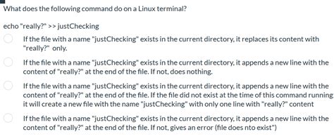 Solved What Does The Following Command Do On A Linux Chegg
