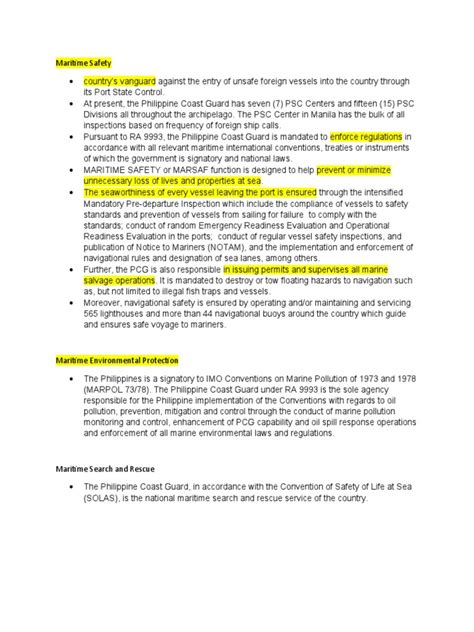 Pcg Functions Pdf Admiralty Law Water Transport