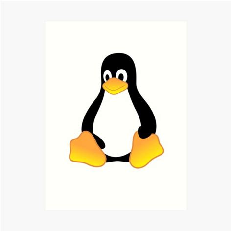 Tux Mascot T Shirt Penguin Linux Logo Art Print For Sale By Rainwater Redbubble