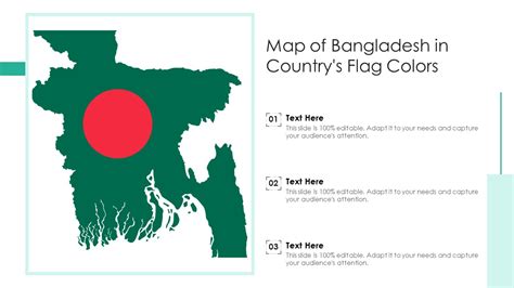 Map Of Bangladesh In Countrys Flag Colors Ppt Powerpoint Presentation Gallery Example File Pdf