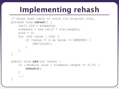 CSE Hash Set Implementation Continued Ppt Download