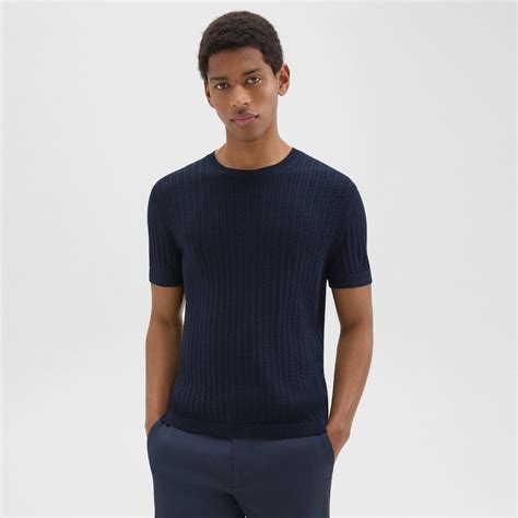 Cotton Cable Knit Tee Theory
