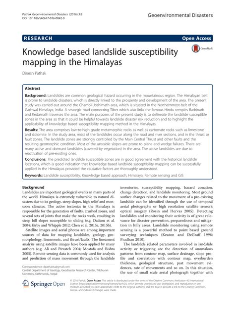pdf knowledge based landslide susceptibility mapping in the himalayas