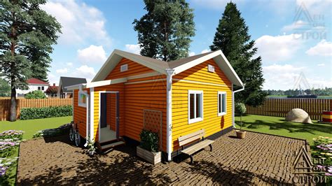 Недорогой одноэтажный каркасный дом 6 на 6 6х6 под ключ в СПб проекты цены фото Лендомстрой