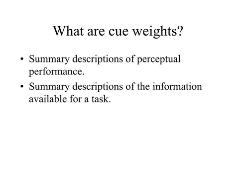 Ppt Bayesian Modeling In The Context Of Robust Cue Integration
