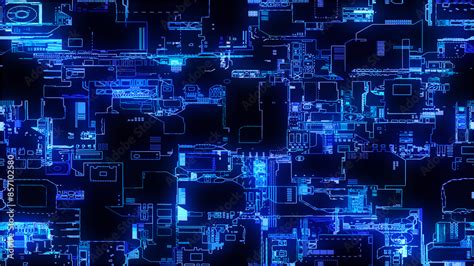 Printed Circuit Board Visualization Of Advanced Technology Concept