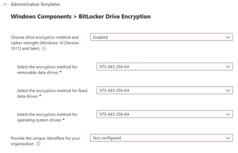 disk encryption bitlocker policy in intune endpoint security