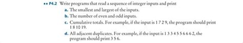 Solved P42 Write Programs That Read A Sequence Of Integer