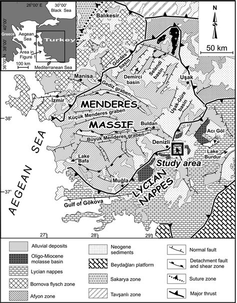 Simplified Geological Map Showing Main Tectonic Units In Western