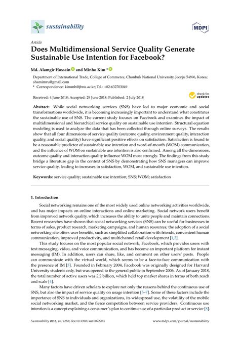 Pdf Does Multidimensional Service Quality Generate Sustainable Use