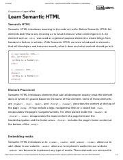 Learn HTML Learn Semantic HTML Cheatsheet Codecademy Pdf 5 1 2020