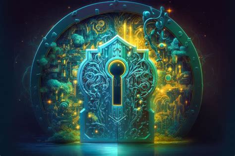 Keyhole In Crypto Digital Cyber Space Lock Security Technology Concept Network Tech