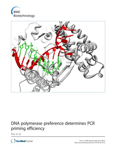 PDF DNA Polymerase Preference Determines PCR Priming Efficiency