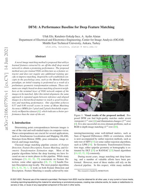 pdf dfm a performance baseline for deep feature matching