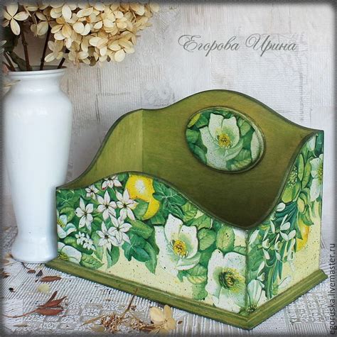 Короб,органайзер | Decoupage wood, Decoupage tray, Decoupage art