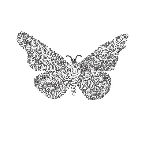 Continuous Curve One Line Drawing Of Adorable Butterfly Curve Abstract Art Single Line Editable