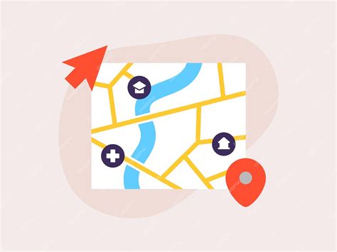 Premium Vector A Map With A Red Arrow Pointing To A Map With A Red