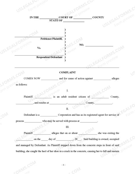 Civil Complaint Template Pl