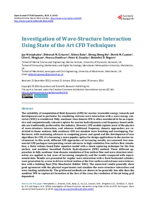 Pdf Investigation Of Wave Structure Interaction Using State Of The Art Cfd Techniques