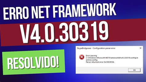 como corrigir o erro net framework v4 0 30319 no windows 7 youtube