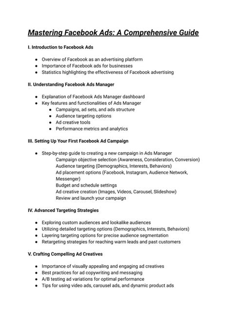 Mastering Facebook Ads A Comprehensive Guide Pdf Social Networking Internet