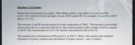 Solved Question 1 35 Points Please Solve The Question On