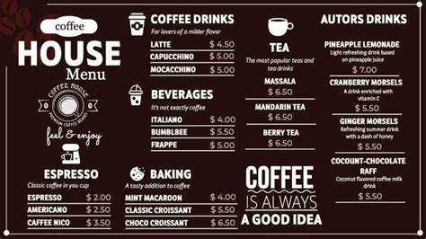 Classic Coffeehouse Brew And Treats Menu In 2025 Digital Menu Boards
