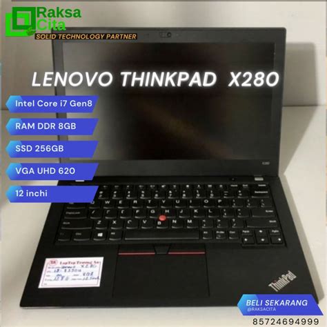 Jual Lenovo ThinkPad X280 Core I7 Gen8 Ram 8GB Ssd 256GB Shopee Indonesia