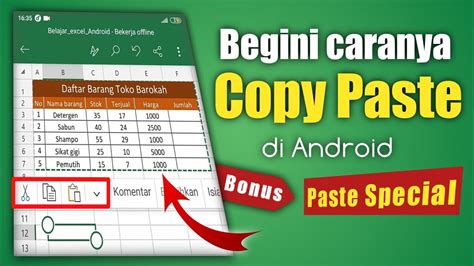 cara mudah copy paste di excel android tips cepat dan mudah youtube