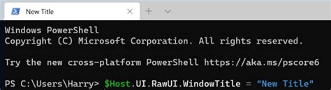 Powershell Window Title Shortening Algorithm When Used In Windows