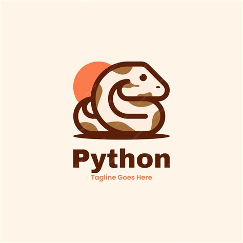 Vector Logo Ilustración Python Estilo Mascota Simple Vector Premium