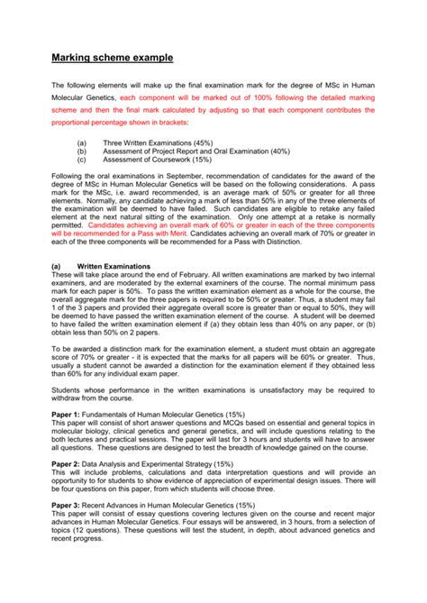 Marking Scheme Example