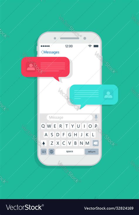Chat Message In Phone Bubble For Text Mobile Vector Image
