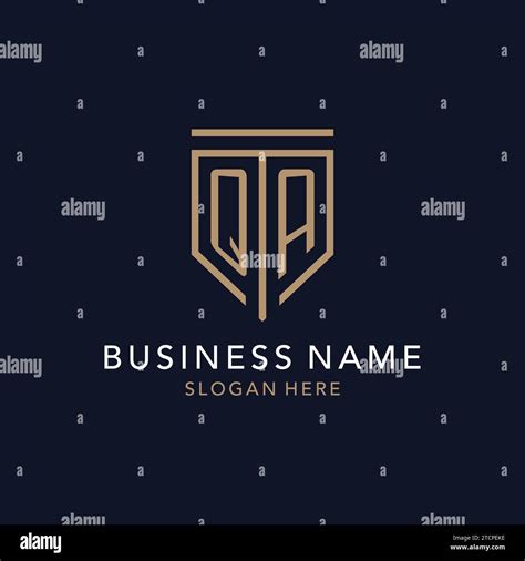 QA Initial Logo Monogram With Simple Luxury Shield Icon Design Inspiration Stock Vector Image