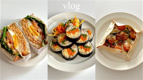 식단vlog 닭가슴살 샌드위치🥪 그릭요거트 바나나롤 크래미오이김밥 또띠아피자 오트밀미역죽 다이어트식단 Youtube