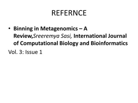 analysis of binning tool in metagenomics pptx