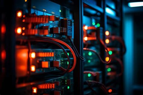Premium Photo Close Up Of A Server Rack With Selective Focus On