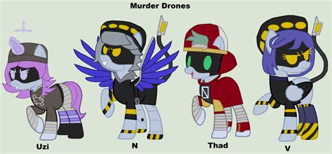 Mlp Murder Drones Uzi N Thad And V Vector 211 By Twidashfan1234 On Deviantart