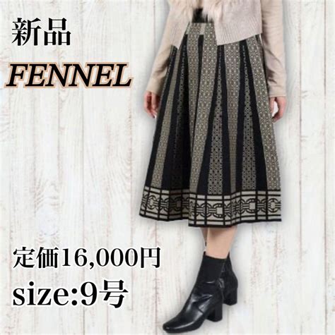 【新品タグ付き】fennel フェンネル チェーン柄ジャガードニットスカート メルカリ