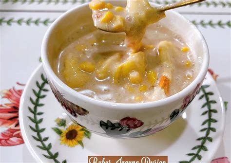 Resipi 👩‍🍳bubur Jagung Durian Oleh Mahadiah Cookpad