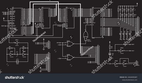 vector electrical circuit schematic diagram electronic stock vector