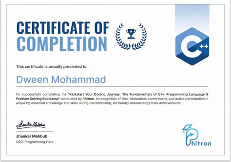 dween m on linkedin achievement learning cppprogramming