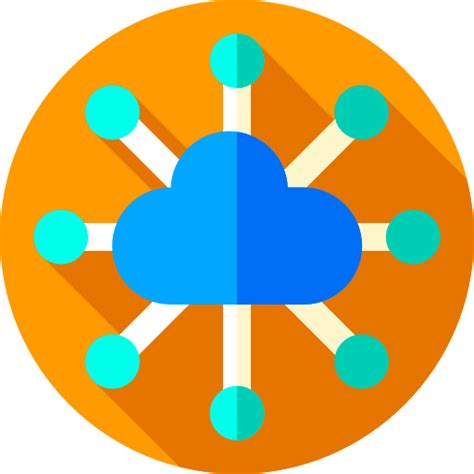 Cloud Computing Flat Circular Flat Icon