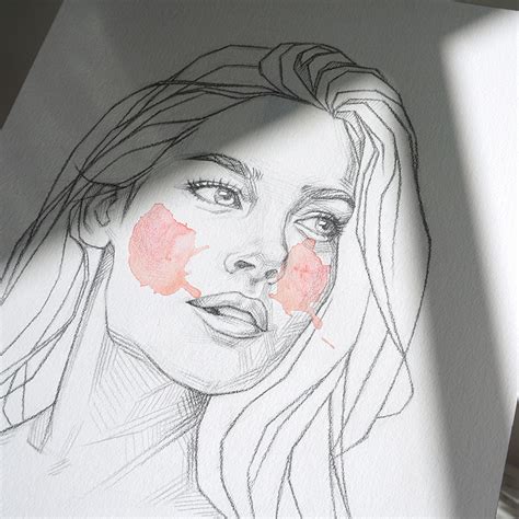 Blushing Girl Drawing