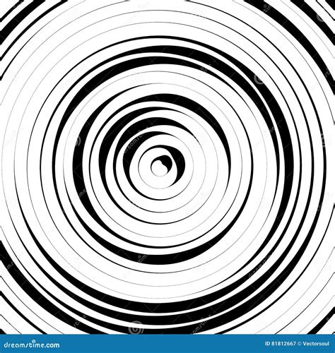 Radial Concentric Circles With Irregular Dynamic Lines Abstract Pattern With Rotating Spiral