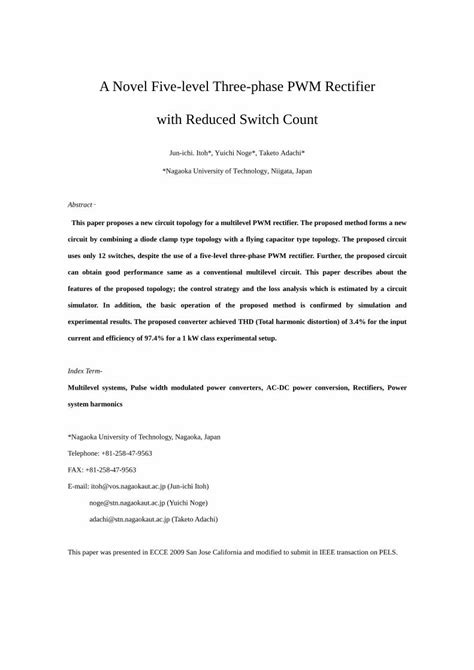 pdf a novel five level three phase pwm rectifier with …itohserver01