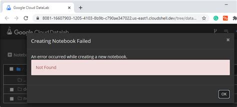 Creating Notebook Failed An Error Ocurred While Creating A New