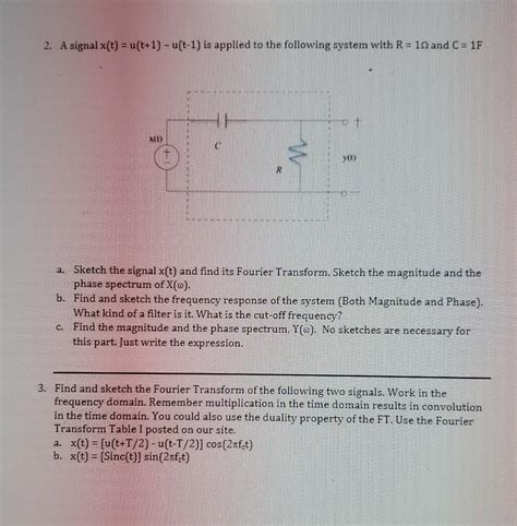 solved 2 a signal x t u t 1 −u t−1 is applied to the